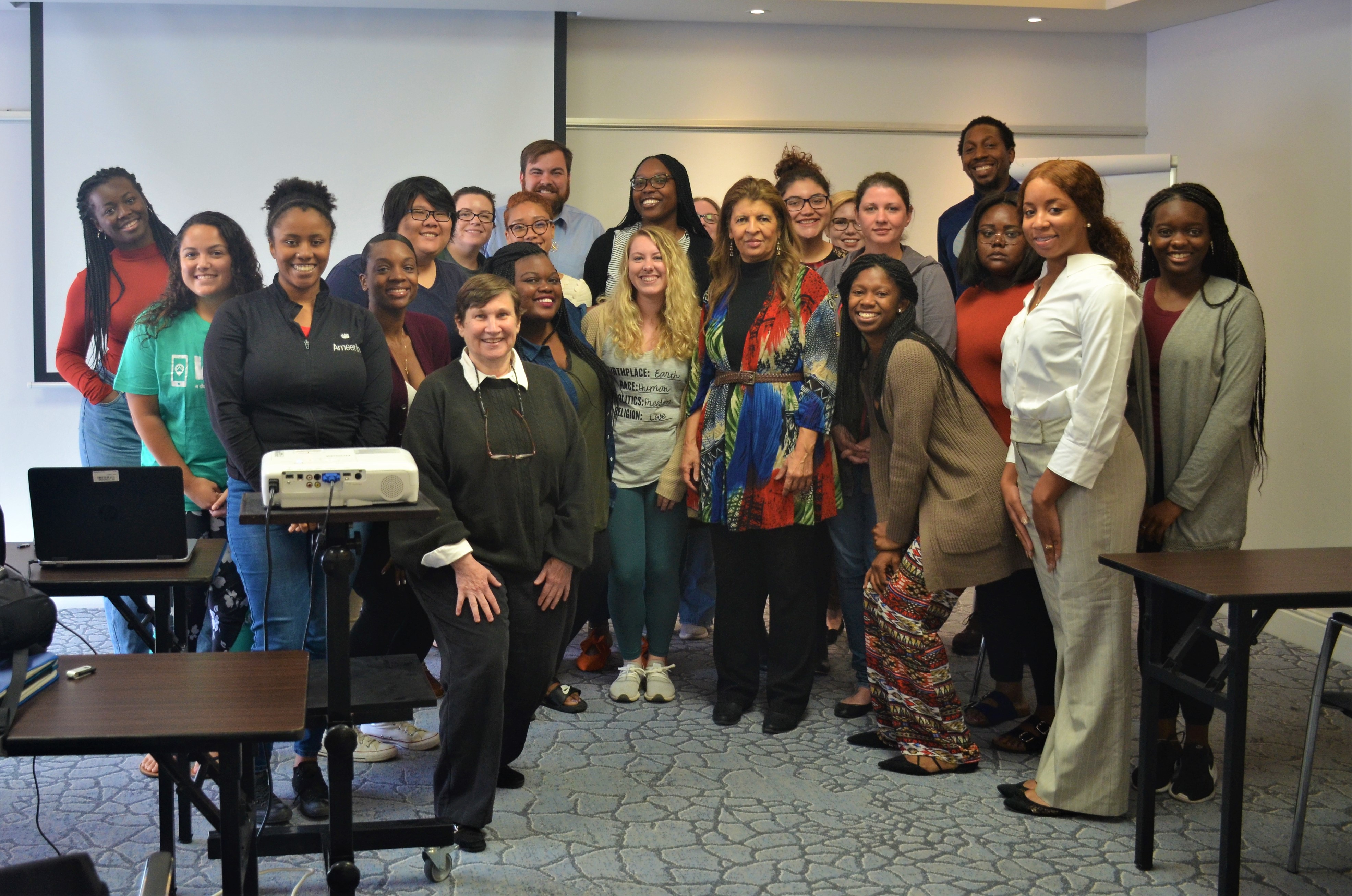 Professor Ellen Podgor shown in the foreground with her class in Cape ...